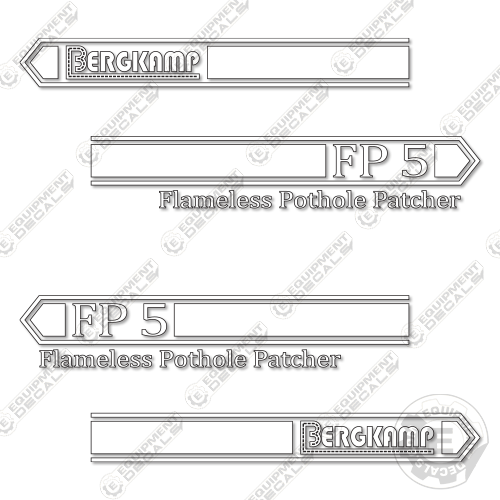 Fits Bergkamp FP5 Decal Kit Flameless Pothole Patcher – Equipment Decals