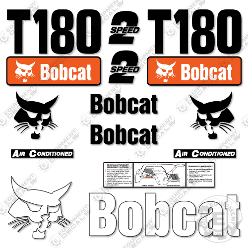 Fits Bobcat T180 Track Loader Decal Kit – Equipment Decals