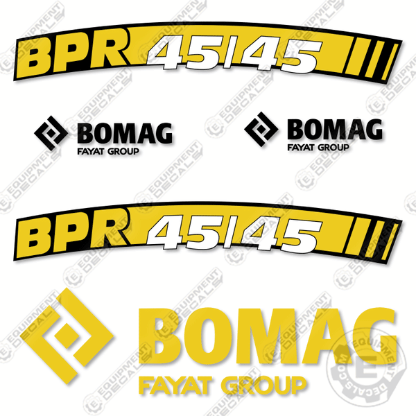 Fits Bomag BPR45/45 Decal Kit Vibratory Plate – Equipment Decals
