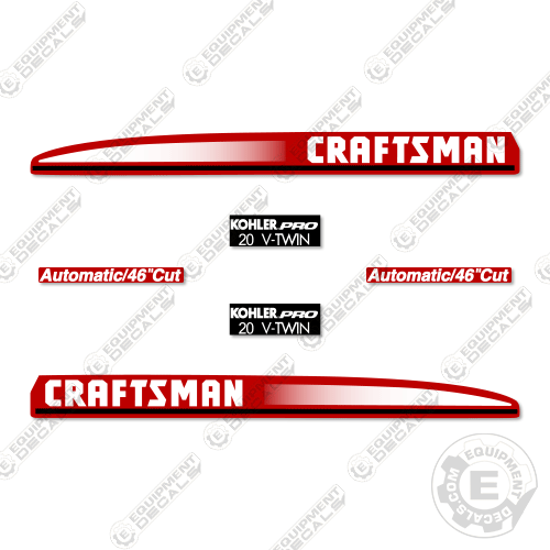 Fits Craftsman Kohler Pro 20HP V Twin Decal Kit Mower RED VERSION Equipment Decals