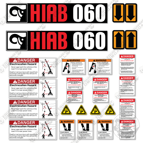 Fits Hiab 060 Decal Kit Crane – Equipment Decals