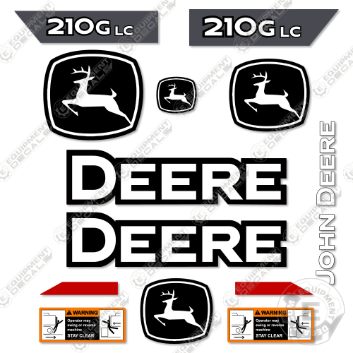 Fits John Deere 210G LC Excavator Decal Kit - 2021+ – Equipment Decals