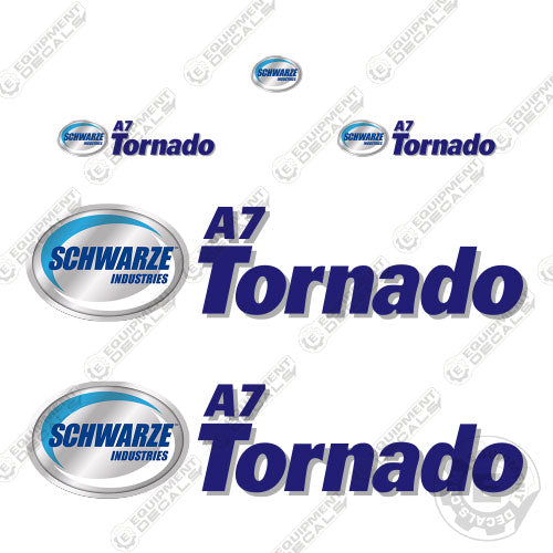 Fits Schwarze A7 Tornado Decal Kit Vacuum Sweeper – Equipment Decals