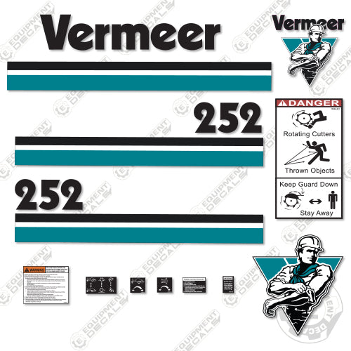Fits Vermeer 252 Stump Grinder Decal Kit – Equipment Decals
