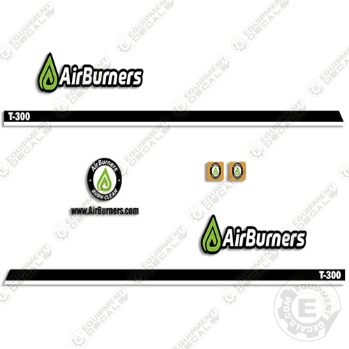 Fits AirBurners T-300 Decal Kit Curtain Burner – Equipment Decals