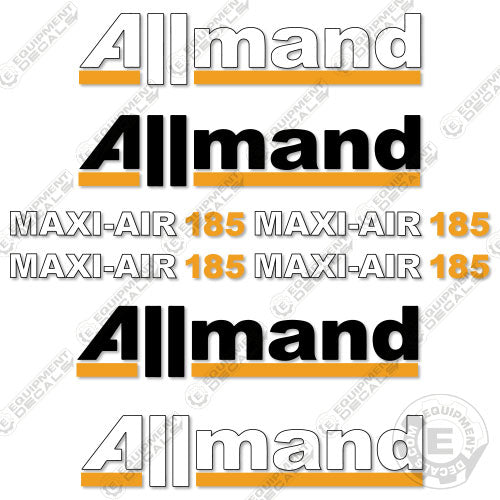 Fits Allmand Maxi-Air 185 Decal Kit Air Compressor – Equipment Decals