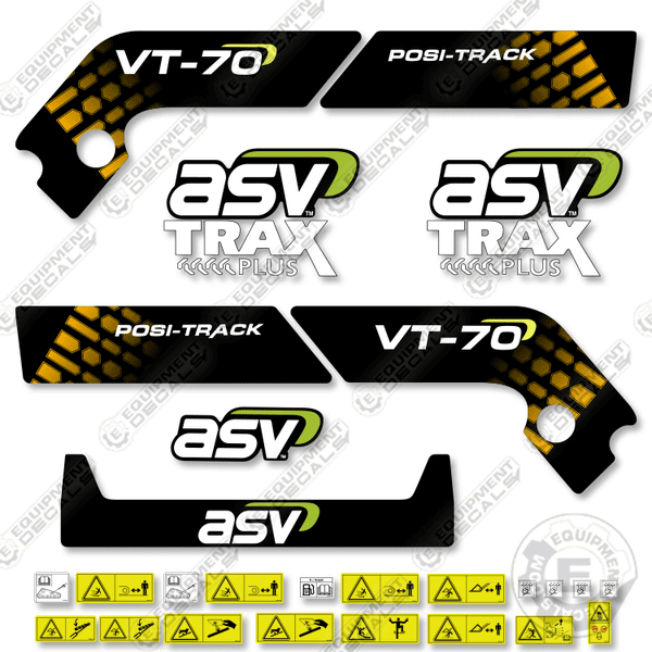 Fits ASV VT-70 Decal Kit Track Loader – Equipment Decals