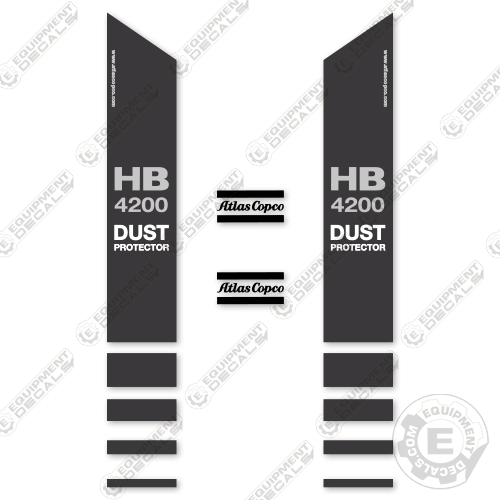 Fits Atlas Copco HB4200 Decal Kit Hammer – Equipment Decals