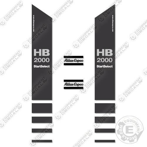 Fits Atlas Copco HB2000 Decal Kit Hammer – Equipment Decals