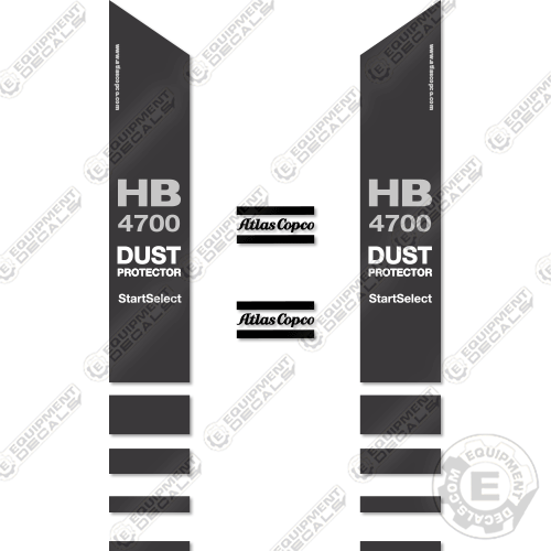 Fits Atlas Copco HB4700 Decal Kit Hammer – Equipment Decals