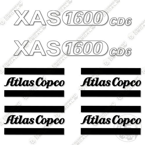 Fits Atlas Copco XAS 1600 CD6 Decal Kit Compressor – Equipment Decals