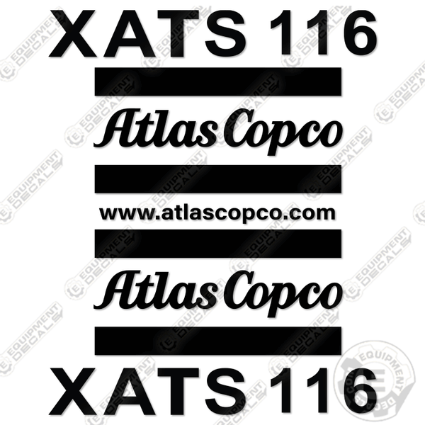 Fits Atlas Copco XATS 116 Decal Kit Air Compressor – Equipment Decals