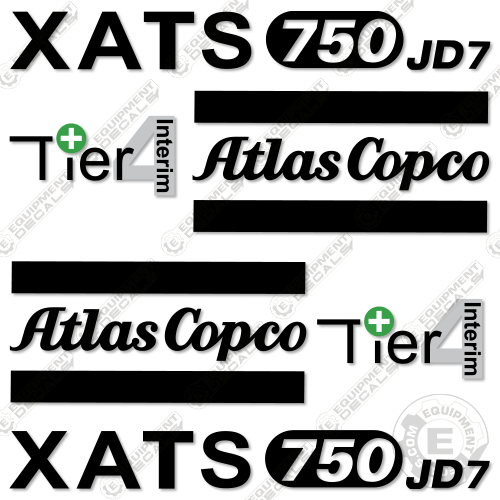 Fits Atlas Copco XATS 750 JD7 Decal Kit Compressor – Equipment Decals