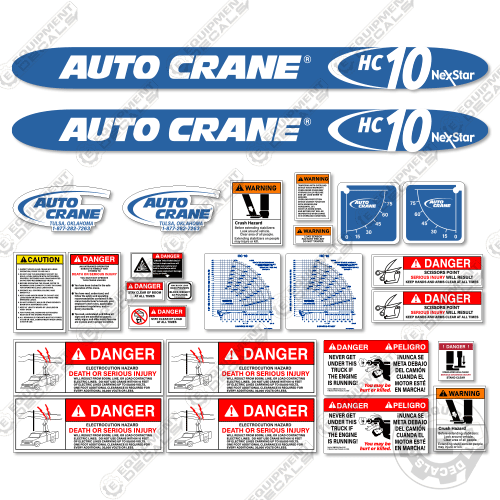 Fits AutoCrane HC10 Decal Kit Crane Truck – Equipment Decals