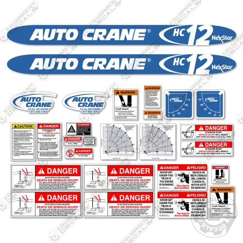 Fits AutoCrane HC12 Decal Kit Crane Truck – Equipment Decals