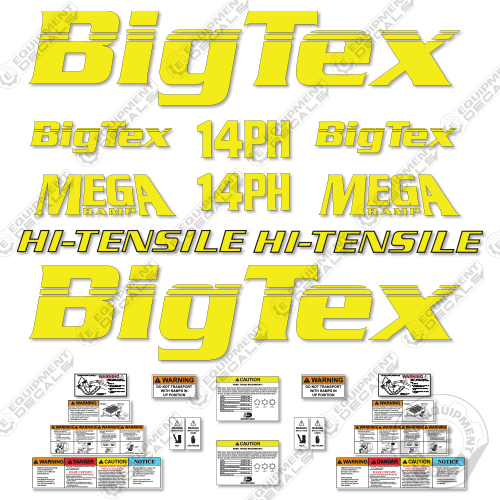 Fits Big Tex 14PH Decal Kit Trailer – Equipment Decals