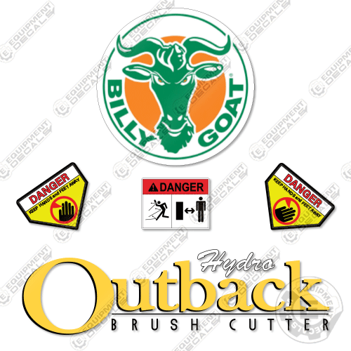 Fits Billy Goat Outback Brush Cutter Decal Kit – Equipment Decals