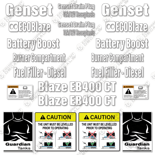 Fits Blaze EB400CT Decal Kit Generator Heater – Equipment Decals