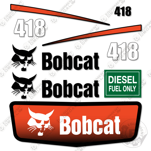Fits Bobcat 418 Mini Excavator Decal Kit – Equipment Decals