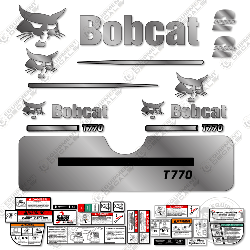 Fits Bobcat T-770 Compact Track Loader Decal Kit (Straight Stripes) CU ...