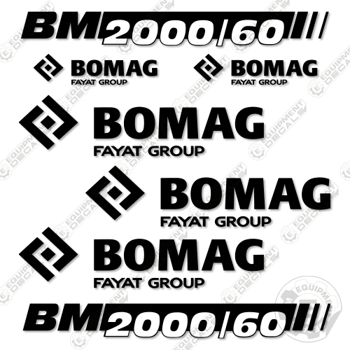 Fits Bomag BM2000/60 Decal Kit Cold Planer – Equipment Decals