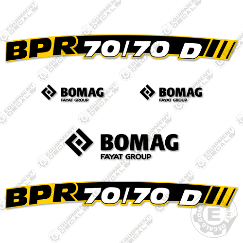 Fits Bomag BPR70/70D Decal Kit Vibratory Plate – Equipment Decals