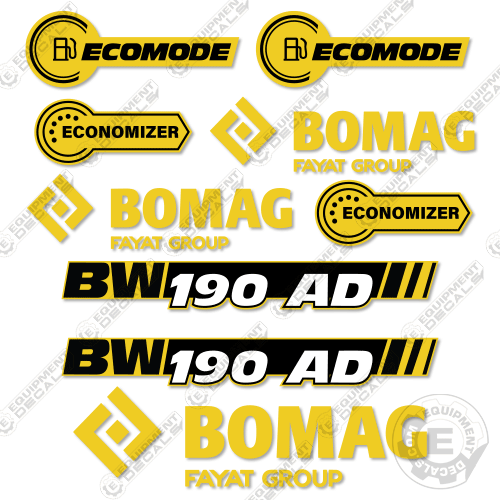 Fits Bomag BW190AD-5 Decal Kit Roller – Equipment Decals