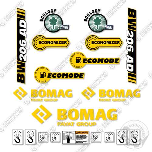 Fits Bomag BW206AD-5 Decal Kit – Equipment Decals