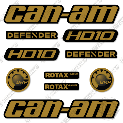 Fits Can-Am Defender XT HD10 Decal Kit ATV - METALLIC GOLD! – Equipment ...
