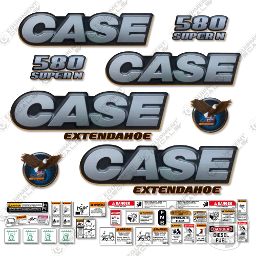Fits Case 580 Super N Extendahoe Decal Kit BackHoe – Equipment Decals
