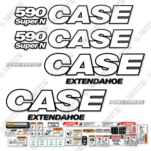 Fits Case 590 Super N Decal Kit Backhoe NEW STYLE! – Equipment Decals