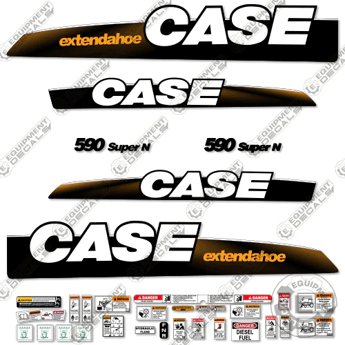 Fits Case 590 Super N Decal Kit BackHoe Loader – Equipment Decals
