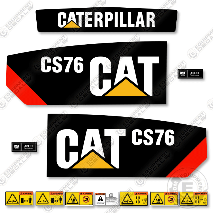 Fits Caterpillar CS76 Decal Kit Roller – Equipment Decals