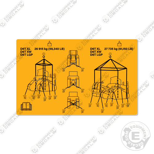 Caterpillar D6T Load Lift Decal - Silver / Black – Equipment Decals