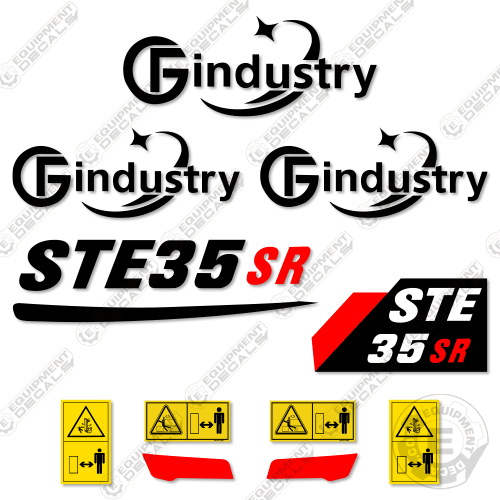 Fits CFG STE35SR Decal Kit Mini Excavator – Equipment Decals