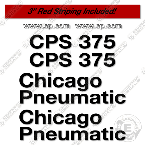 Fits Chicago Pnuematic CPS375 Decal Kit Air Compressor – Equipment Decals