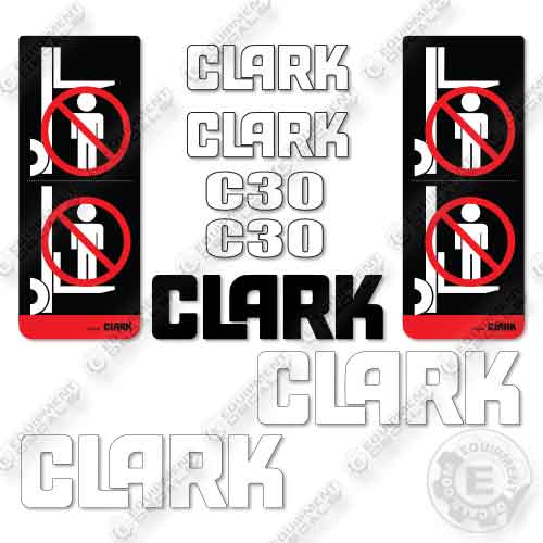 Fits Clark C30 Forklift Decal Kit – Equipment Decals