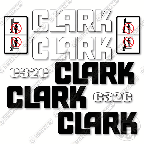 Fits Clark C32C Forklift Decal Kit – Equipment Decals