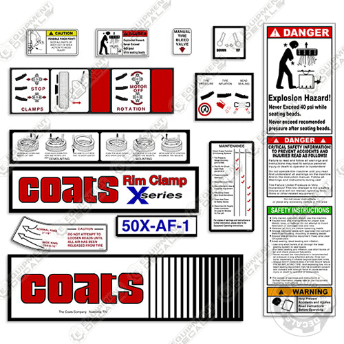 Coats 50X-AF-1 Decal Kit Rim Clamp – Equipment Decals