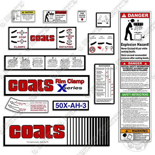 Coats 50X-AH-3 Decal Kit Rim Clamp – Equipment Decals