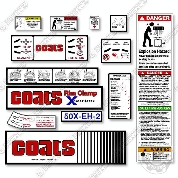 Coats 50X-EH-2 Decal Kit Rim Clamp – Equipment Decals