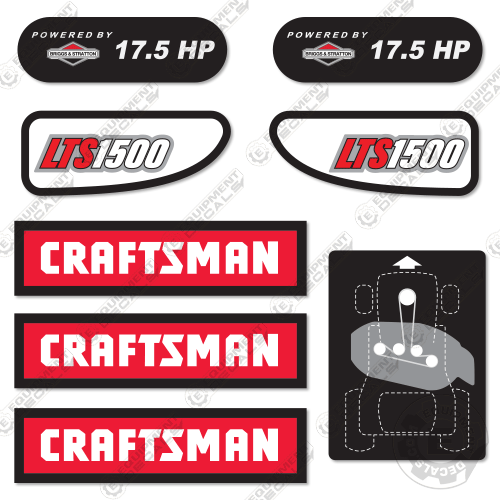 Fits Craftsman LTS1500 Decal Kit Mower – Equipment Decals