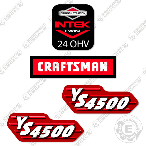 Fits Craftsman YS4500 Decal Kit Mower – Equipment Decals