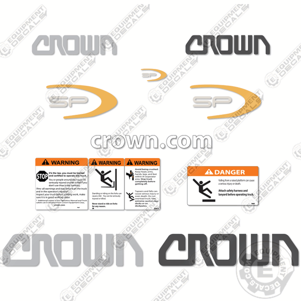 Fits Crown SP 3400 Decal Kit Forklift – Equipment Decals