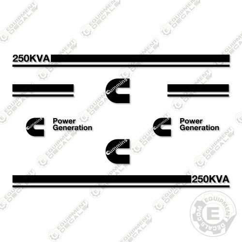 Fits Cummins 250KVA Decal Kit Generator - DGFC-4478191 – Equipment Decals