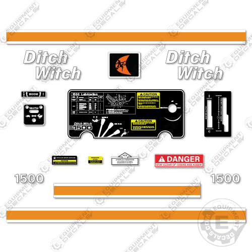 Fits Ditch Witch 1500 Decal Kit Trencher – Equipment Decals