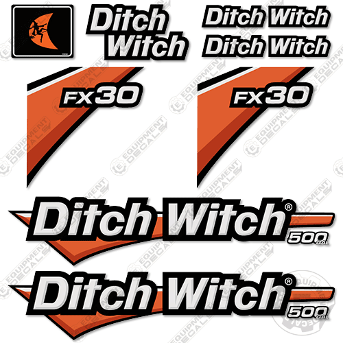 Fits Ditch Witch FX30 (500 Gallon) Decal Kit - New Style – Equipment Decals