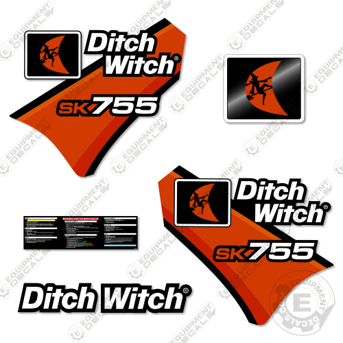 Fits Ditch Witch SK755 Decal Kit Standing Skid Steer – Equipment Decals