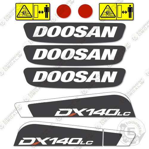 Fits Doosan DX140LC-5 Decal Kit Excavator – Equipment Decals