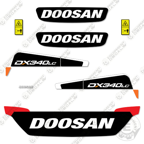 Fits Doosan DX340LC-5 Decal Kit Excavator – Equipment Decals